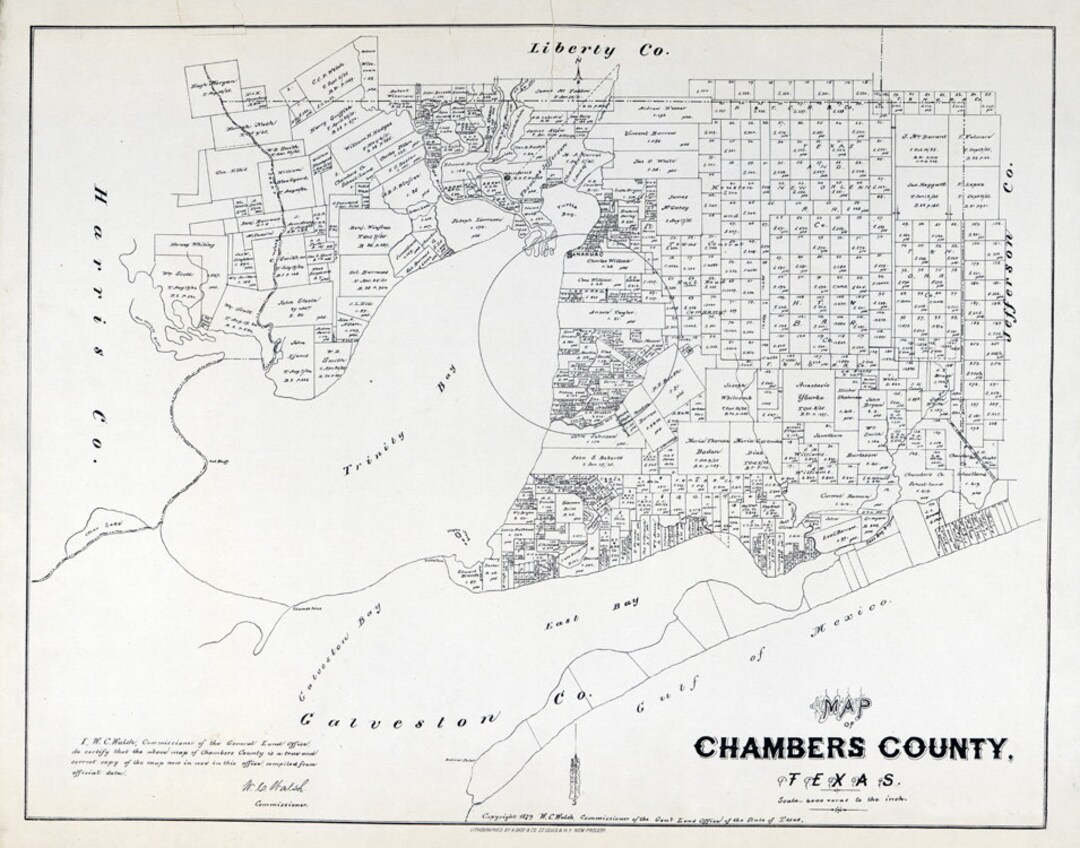 1879 Map of Chambers County Texas - Etsy