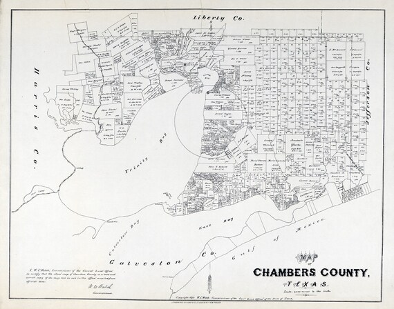 1879 Map of Chambers County Texas - Etsy