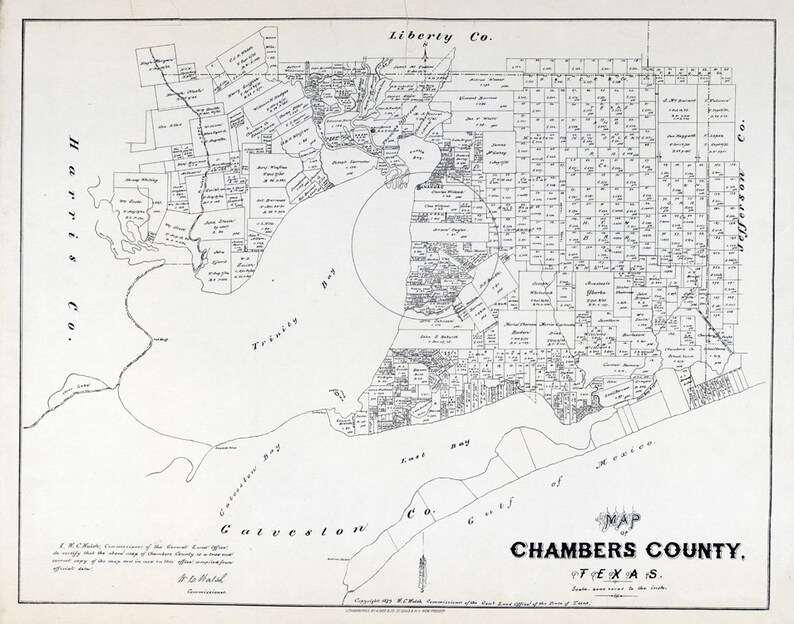 1879 Map of Chambers County Texas - Etsy