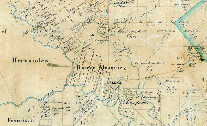 1856 Farm Line Map of Karnes County Texas - Etsy