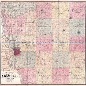 1889 Farm Line Map of Adams County Illinois Quincy - Etsy