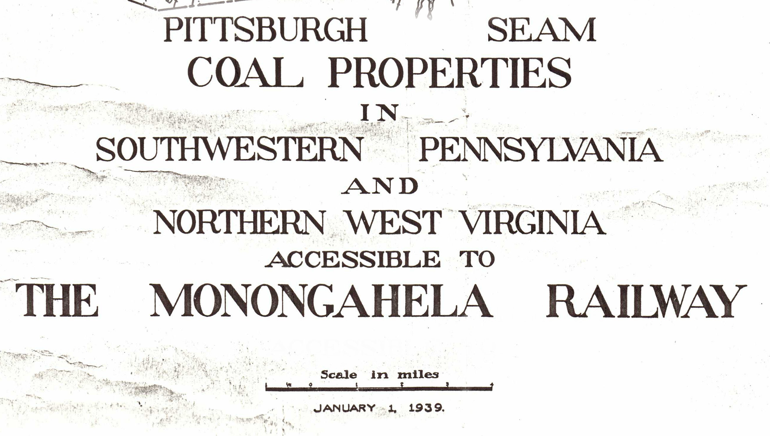 1939 Map of Pittsburgh Coal Seam Properties Pennsylvania West Virginia ...