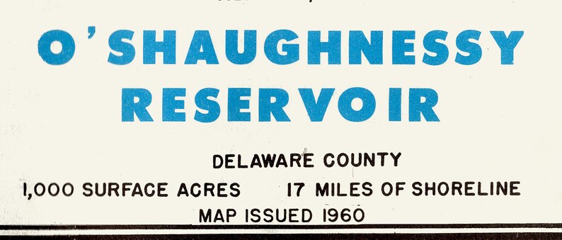 1960 Map of O Shaughnessy Reservoir Delaware County Ohio - Etsy