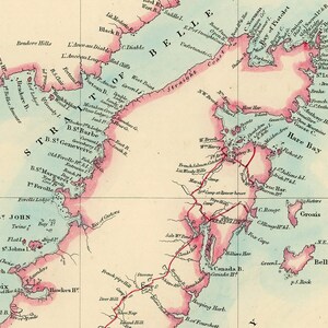 1884 Map of Newfoundland Canada - Etsy