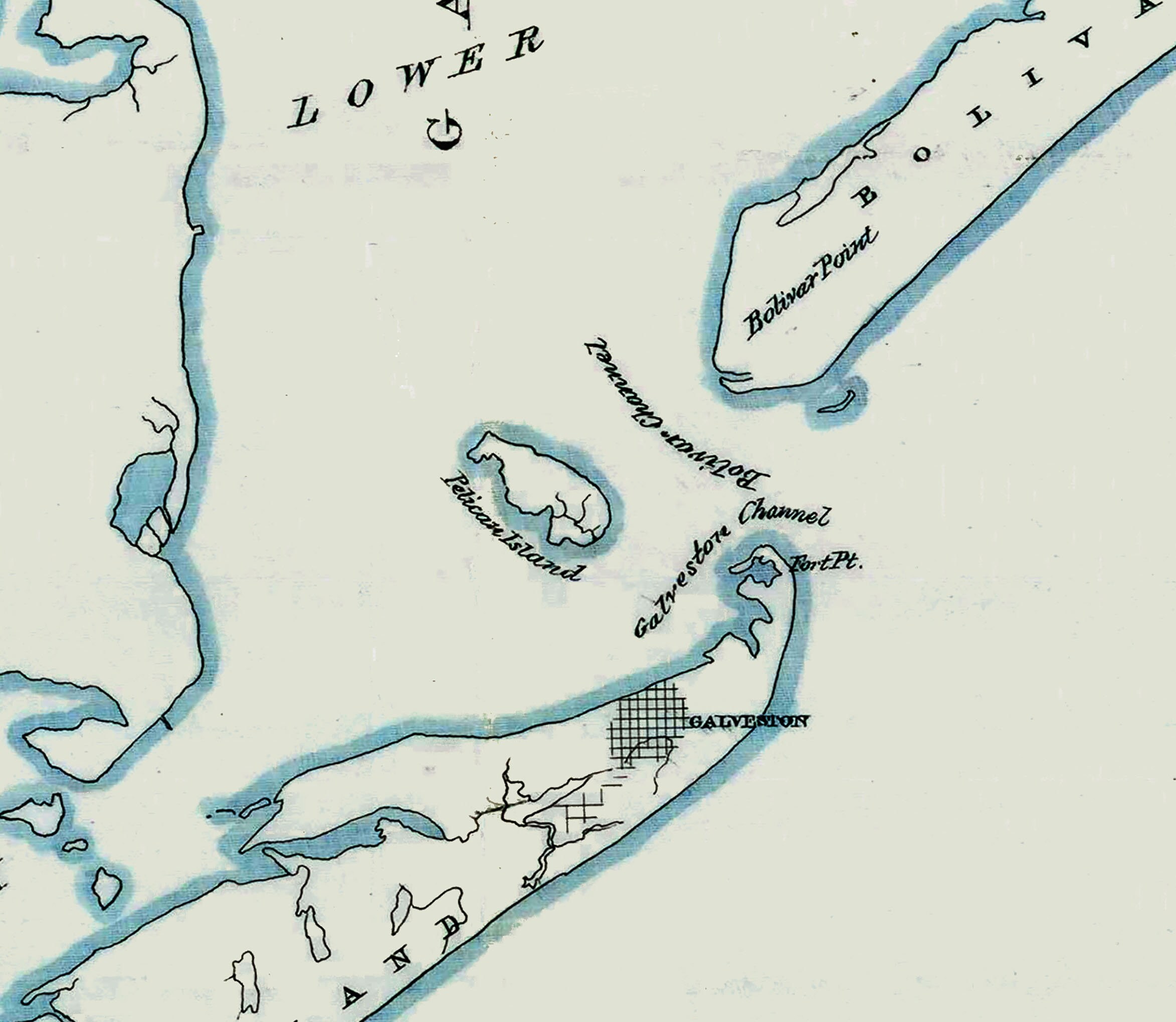 1877 Map of Galveston Bay Texas - Etsy