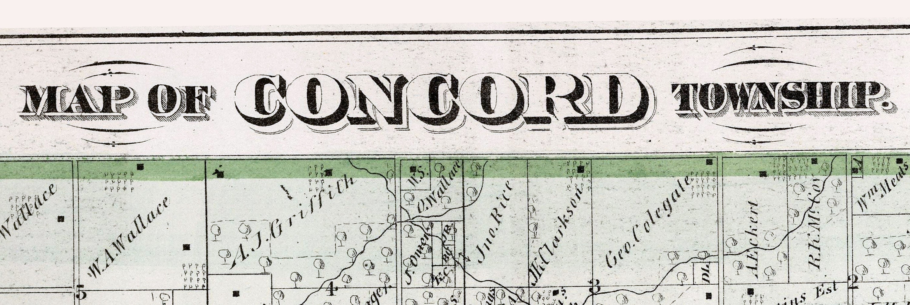 1872 Map of Concord Township Adams County Illinois - Etsy