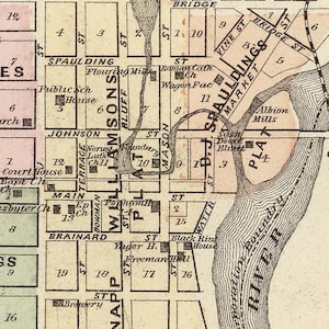 1878 Town Map of Black River Falls Jackson County Wisconsin - Etsy