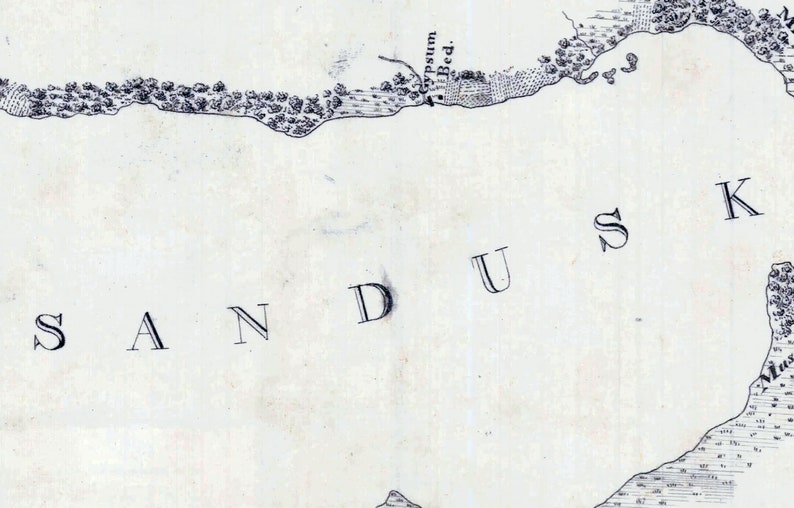 1848 Map of Sandusky Bay Ohio Lake Erie | Etsy