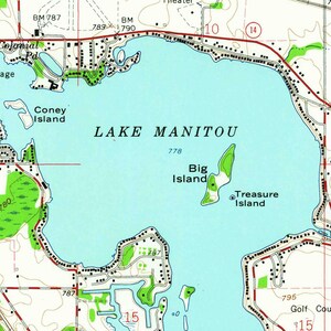 1964 Map of Lake Manitou Indiana Rochester - Etsy