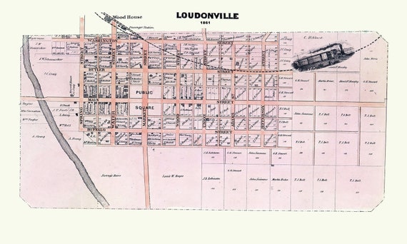 1861 Town Map of Loudonville Ashland County Ohio - Etsy