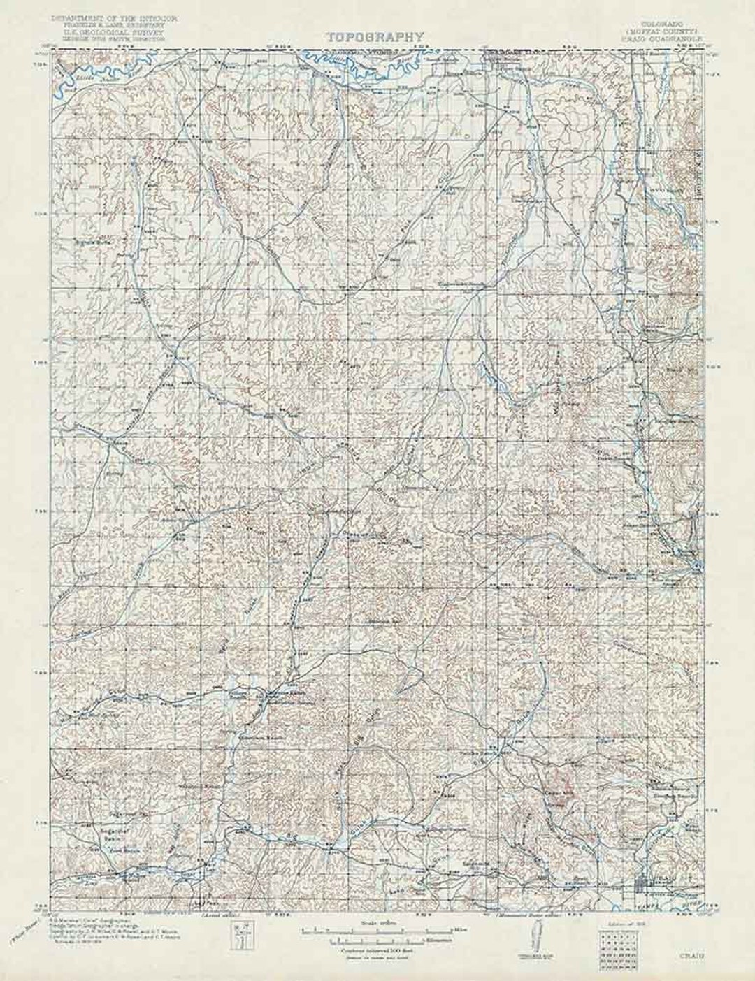 1916 Topo Map of Craig Colorado - Etsy