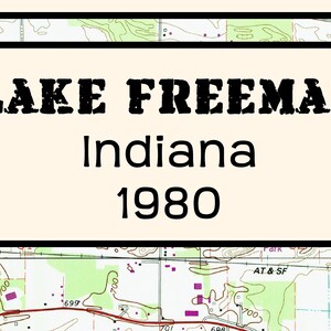 1980 Map of Lake Freeman Indiana - Etsy