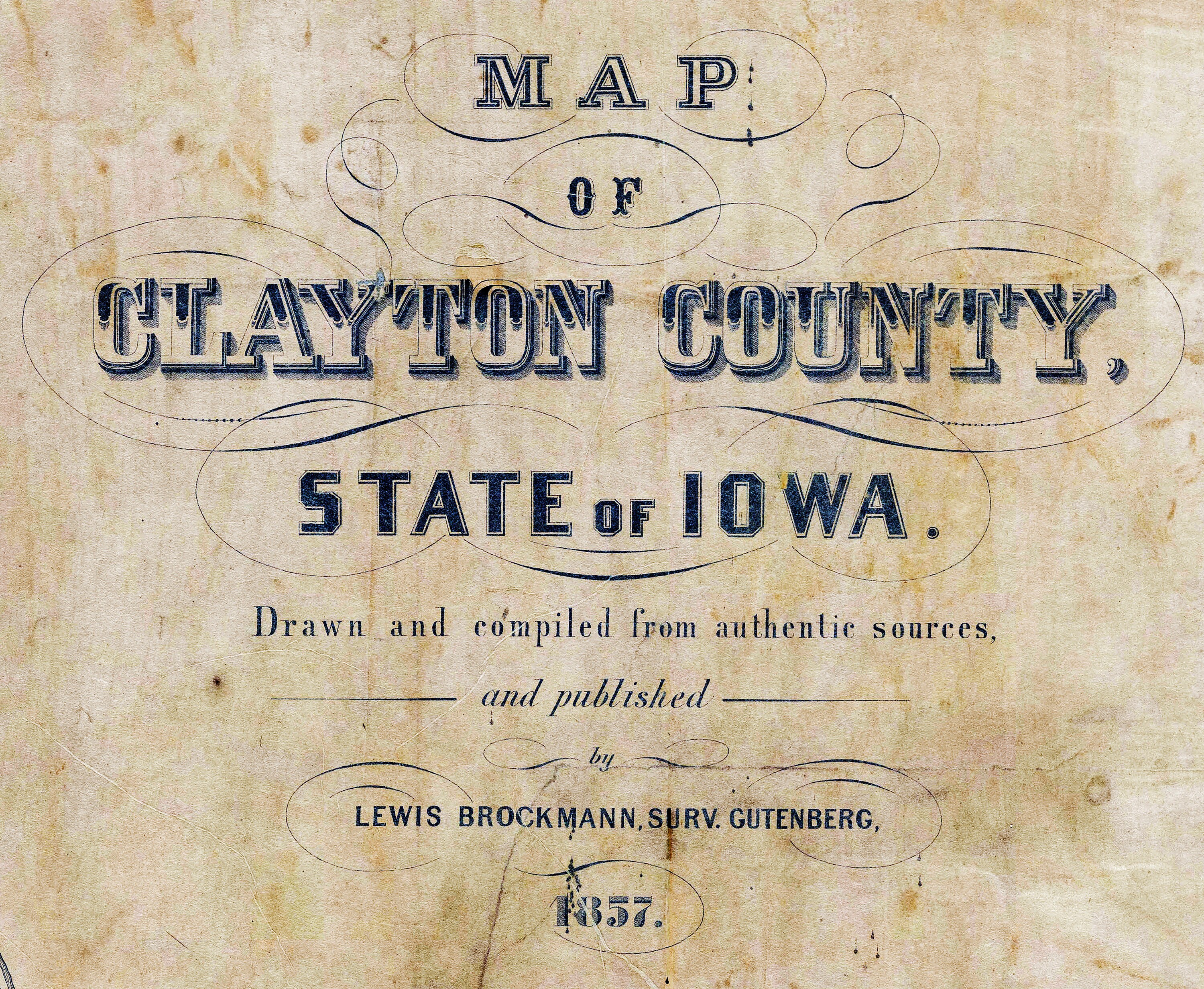 1857 Map of Clayton County Iowa - Etsy
