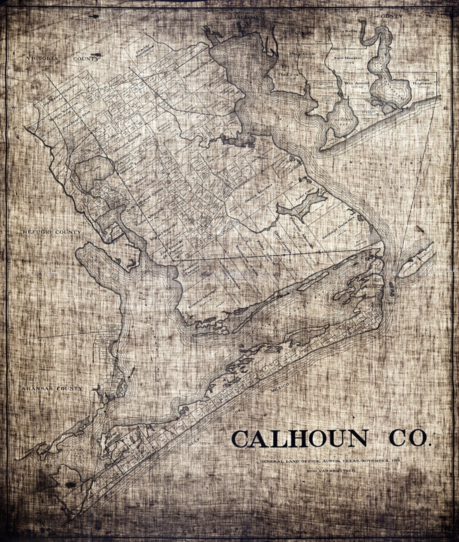 1919 Map of Calhoun County Texas - Etsy