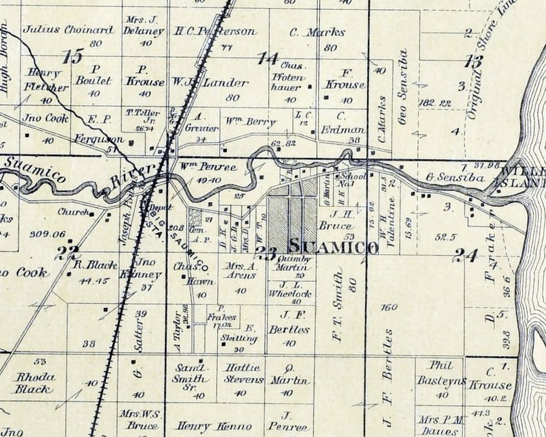 1889 Map of Suamico Township Brown County Wisconsin - Etsy