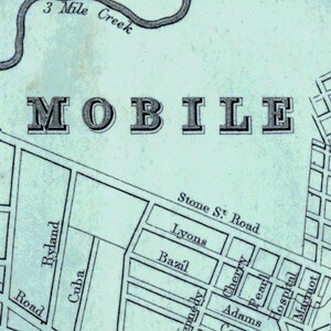 1867 Map of Mobile Alabama - Etsy
