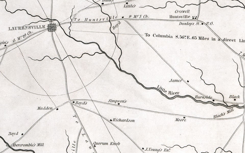 1825 Map of Laurens County South Carolina - Etsy