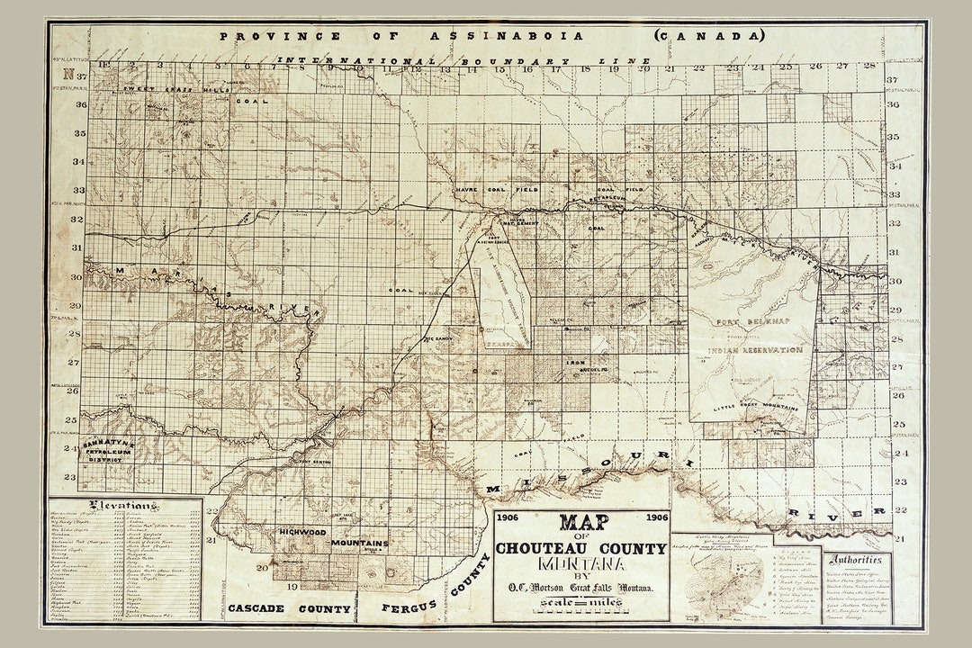 1906 Map of Chouteau County Montana - Etsy