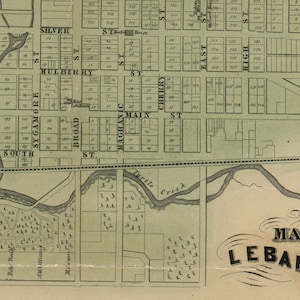 1856 Farm Line Map of Warren County Ohio Lebanon Waynesville - Etsy