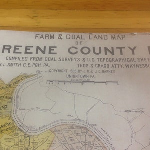 1905 Greene County Pa Farm and Coal Land Map - Etsy