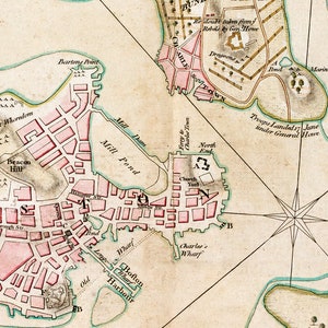 1776 Map of Boston Massachusetts - Etsy