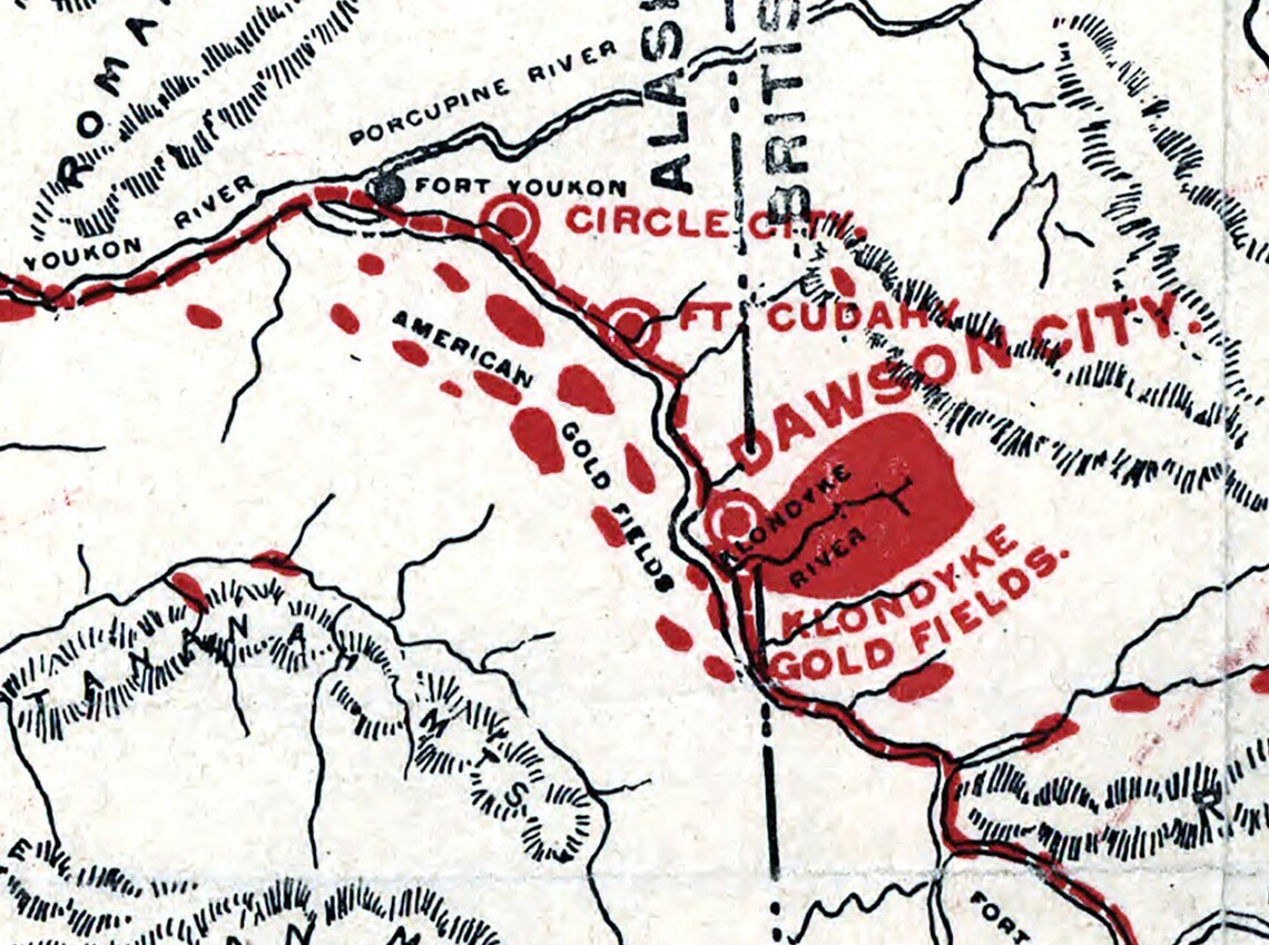 1897 Map of The Alaskan Gold Fields | Etsy