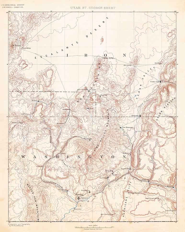 1885 Topo Map of St George Utah - Etsy