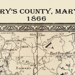 1866 Map of St Marys County Maryland - Etsy