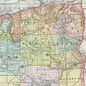 1889 Map of Oregon - Etsy