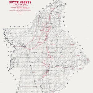 1904 Map of Butte County California - Etsy