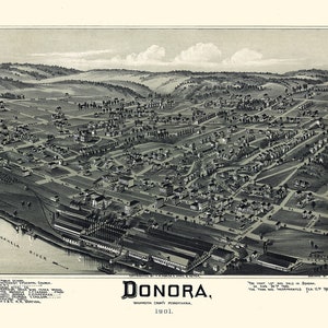 1901 Map of Donora Pennsylvania - Etsy