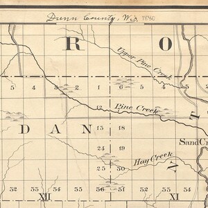 1880 Map of Dunn County Wisconsin - Etsy