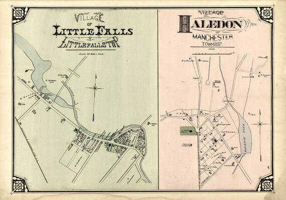 1877 Map of Little Falls & Haledon Passaic County New Jersey - Etsy