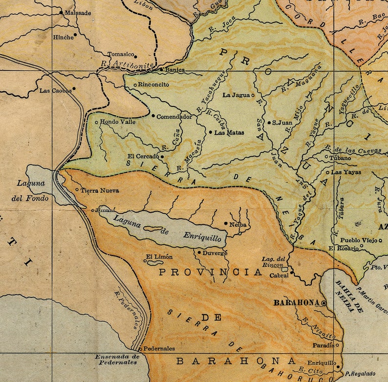 1910 Map of the Dominican Republic - Etsy