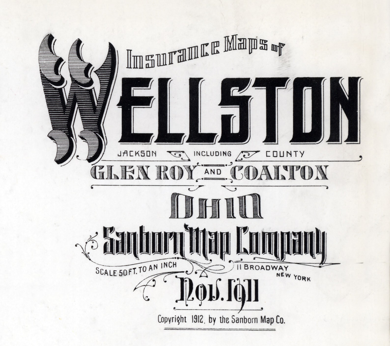 1911 Town Map of Wellston Jackson County Ohio - Etsy UK