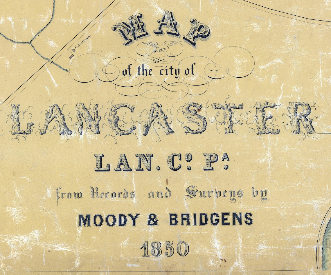 1850 Town Map of Lancaster Lancaster County Pennsylvania - Etsy