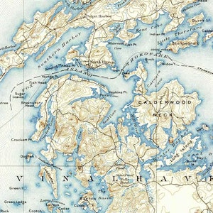 1904 Topo Map of Vinalhaven Maine Quad North Haven - Etsy