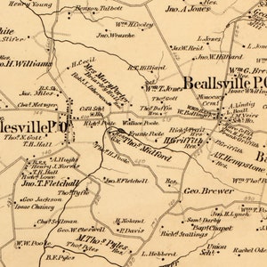 1879 Map of Medley District Montgomery County Maryland - Etsy