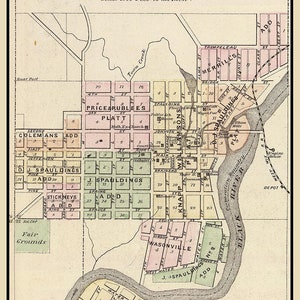 1878 Town Map of Black River Falls Jackson County Wisconsin - Etsy