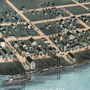 1869 Panoramic Map of Guttenberg Clayton County Iowa - Etsy