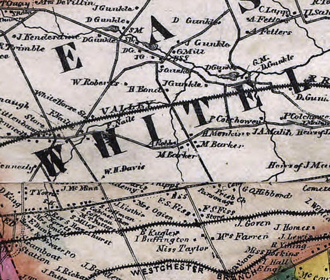 1860 Map of West Whiteland and East Whiteland Township Chester County ...