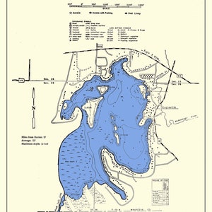 1970 Map of Eagle Springs Lake Waukesha County Wisconsin - Etsy