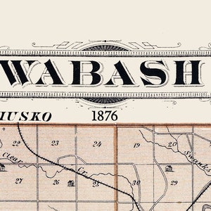 1876 Map of Wabash County Indiana - Etsy