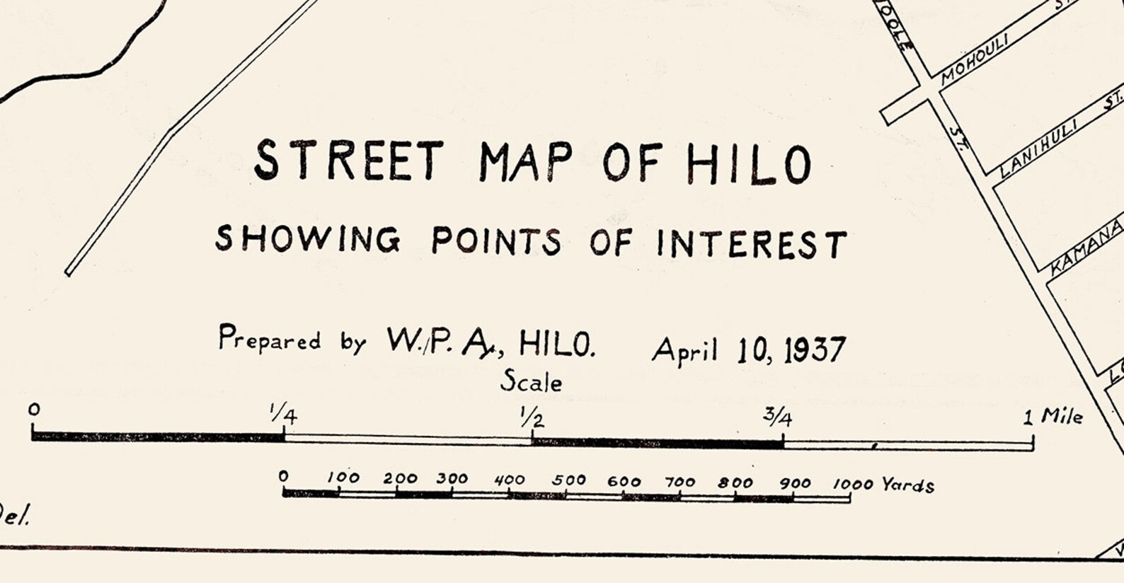 1937 Town Map of Hilo Hawaii - Etsy