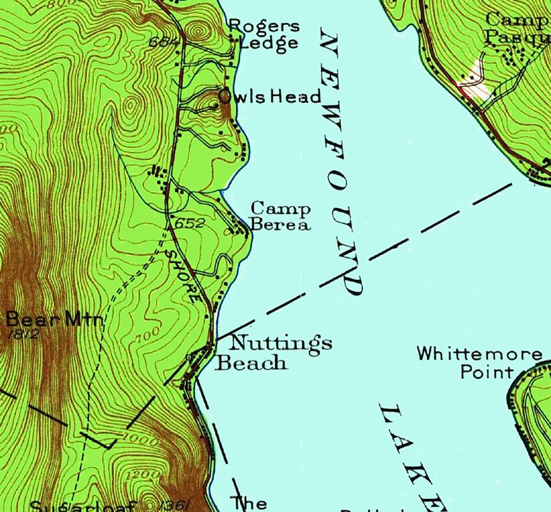 1965 Map of Newfound Lake New Hampshire - Etsy