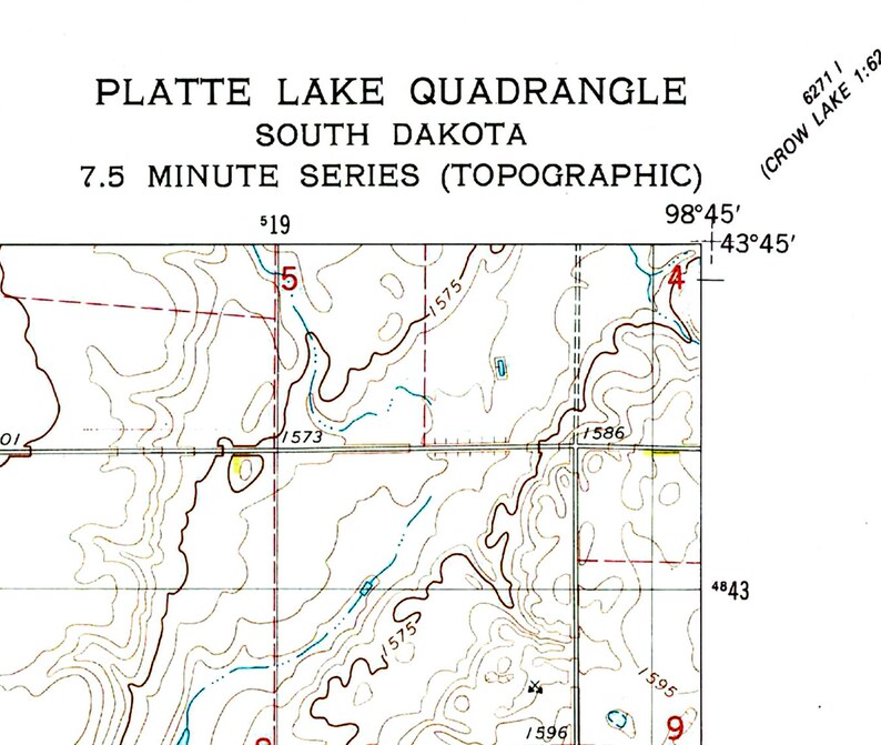 1979 Map of Platte Lake South Dakota - Etsy
