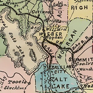 1870 Map of Utah - Etsy