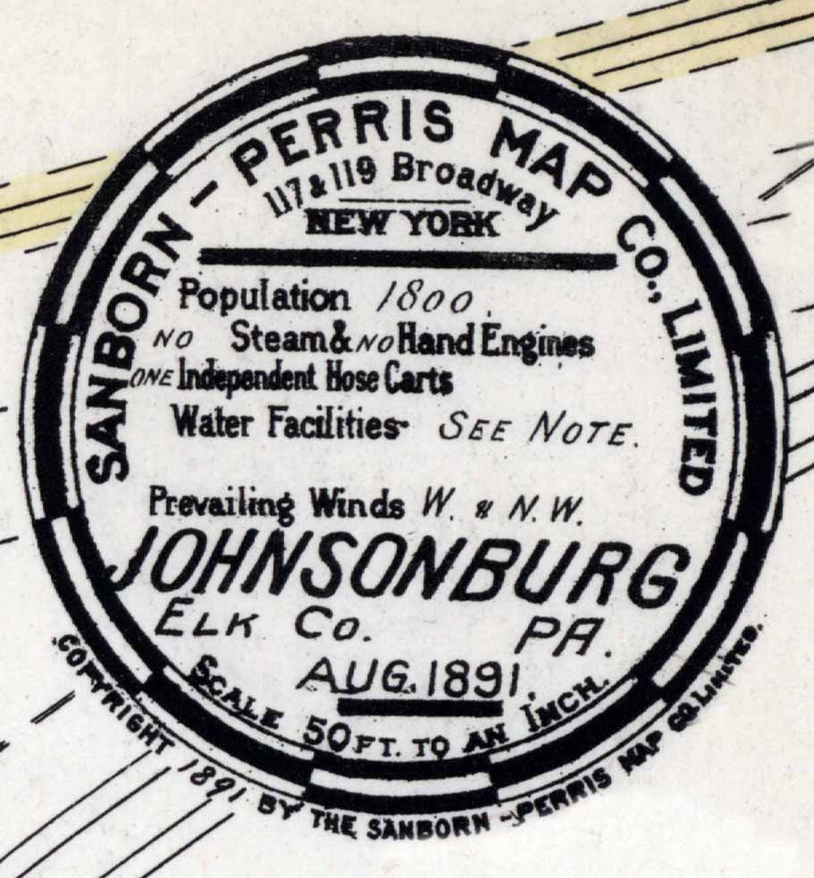 1891 Town Map of Johnsonburg Elk County Pennsylvania - Etsy