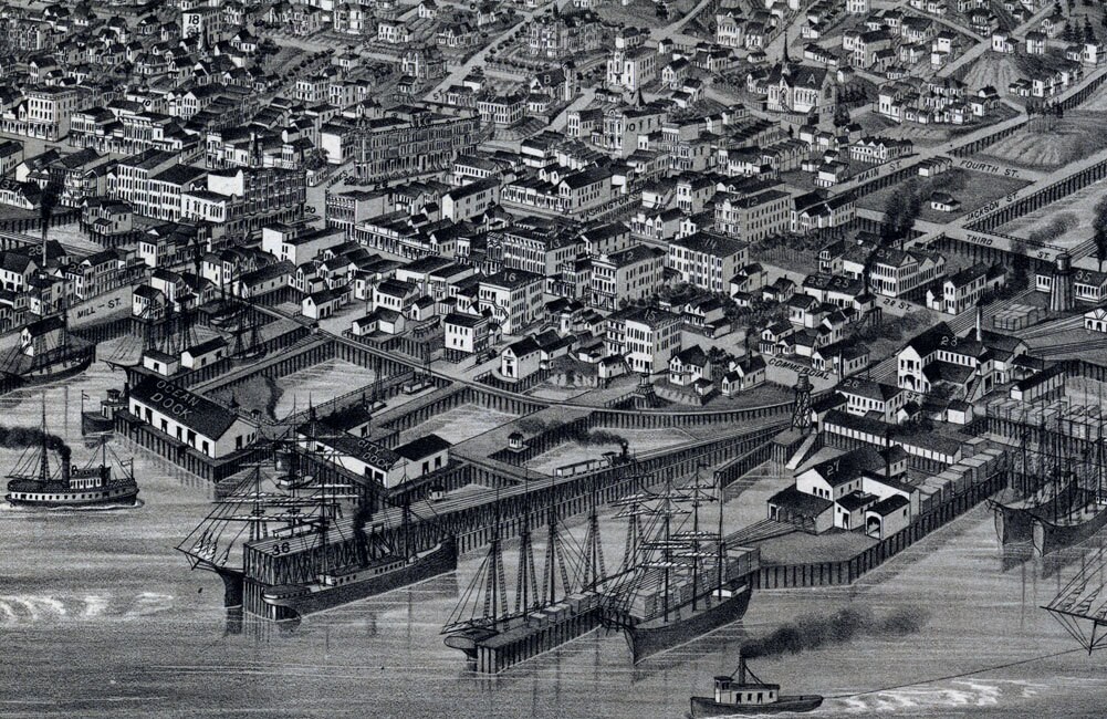 1884 Aerial Panoramic Map of Seattle Washington - Etsy