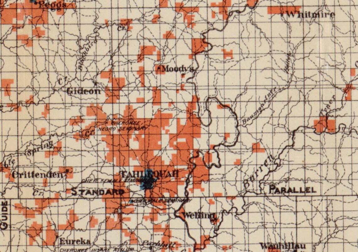 1903 Map of the Cherokee Nation Oklahoma | Etsy